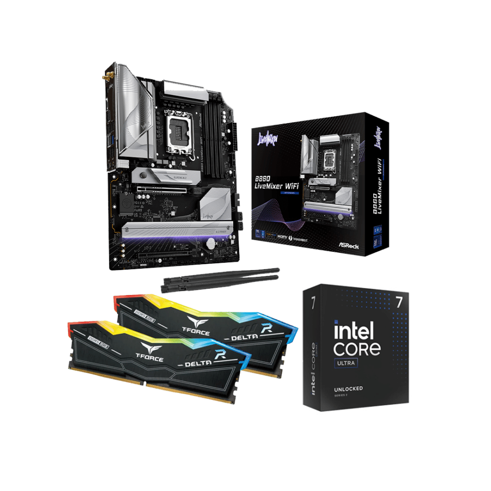 Intel Core Ultra 7 265KF ASRock, B860 LiveMixer WiFi TEAMGROUP, T-FORCE ...